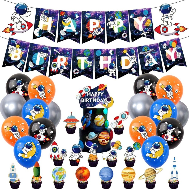 Buy Outer Space Universe Astronaut Theme Birthday Party Decorating Set ...