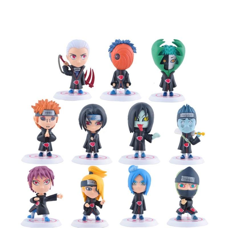Buy 11PC Naruto Akatsuki Mini Figure Itachi Pain Figurine Collection ...