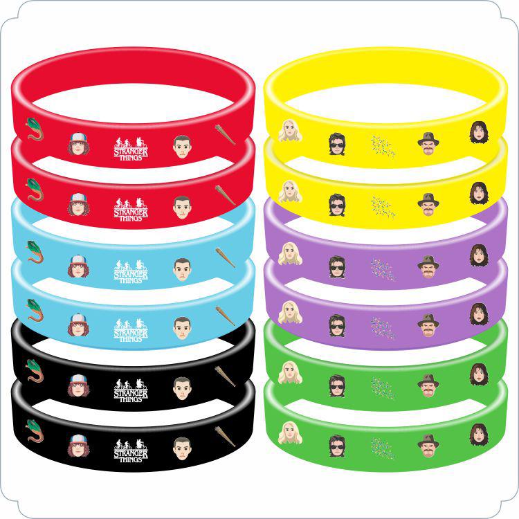 Buy 12PC Stranger Things Wristbands Bracelets Birthday Party Favours ...