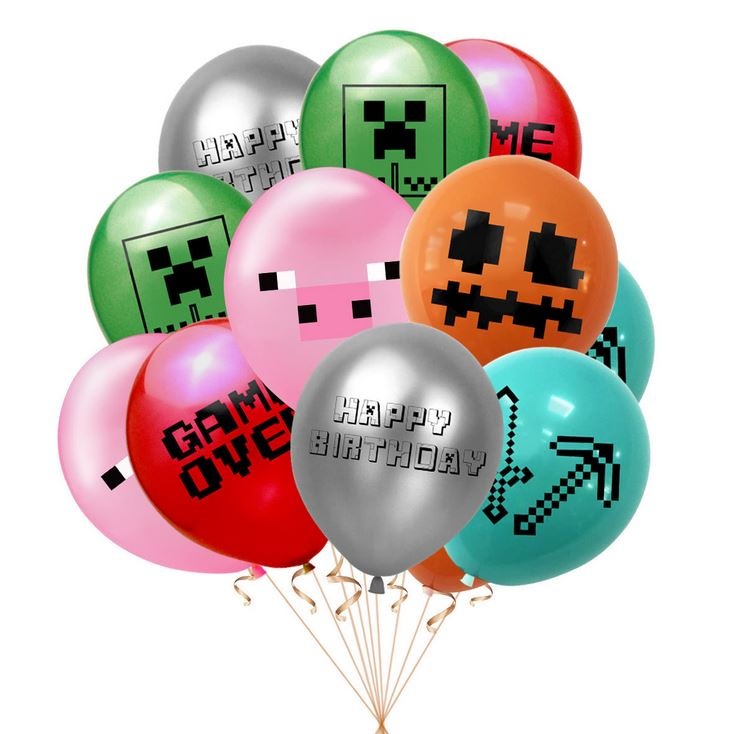 Buy 24PC Minecraft Balloons Birthday Party Decorations Supplies ...
