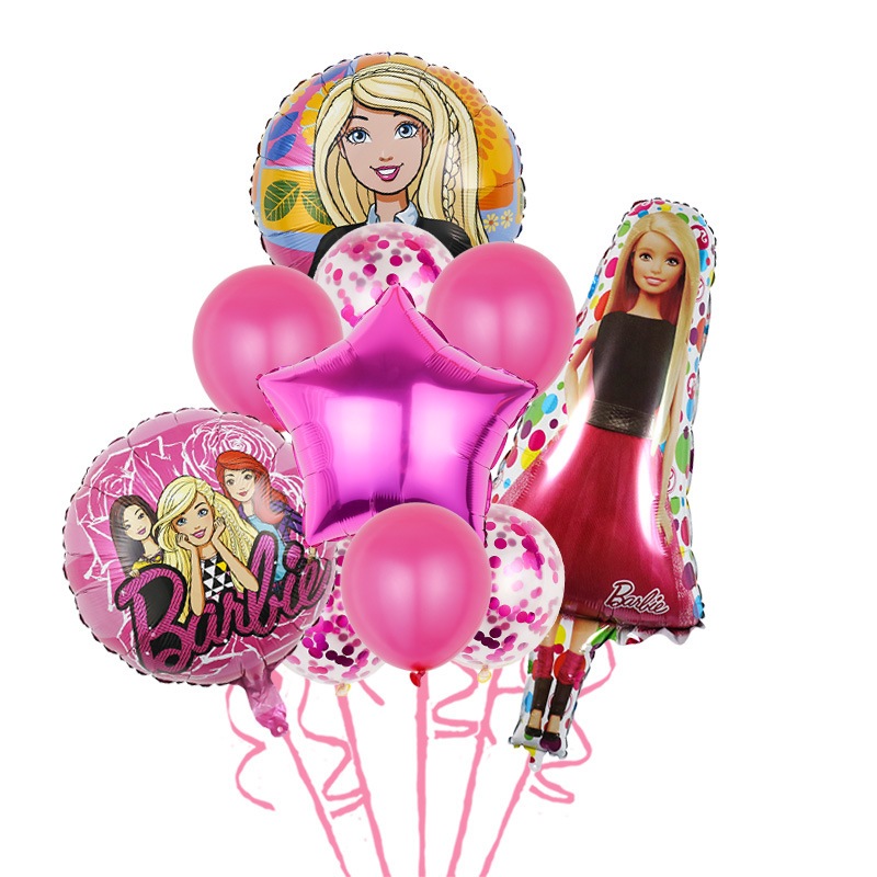 Buy 8PC Barbie Theme Foil Balloon Set Party Decorations Supplies ...