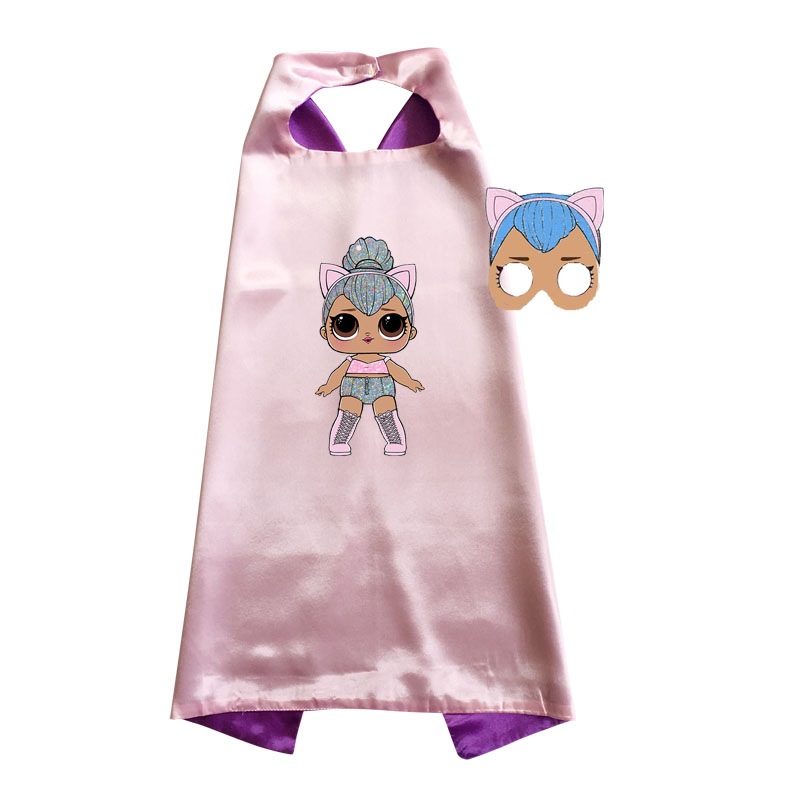 Buy Girls LOL Surprise Doll Costume Light Pink Cape and Mask Set ...