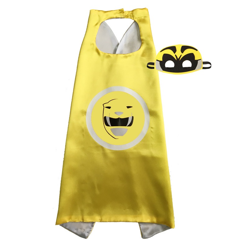 Buy Kids Power Rangers Costume Yellow Ranger Cape and Mask Set - MyDeal ...