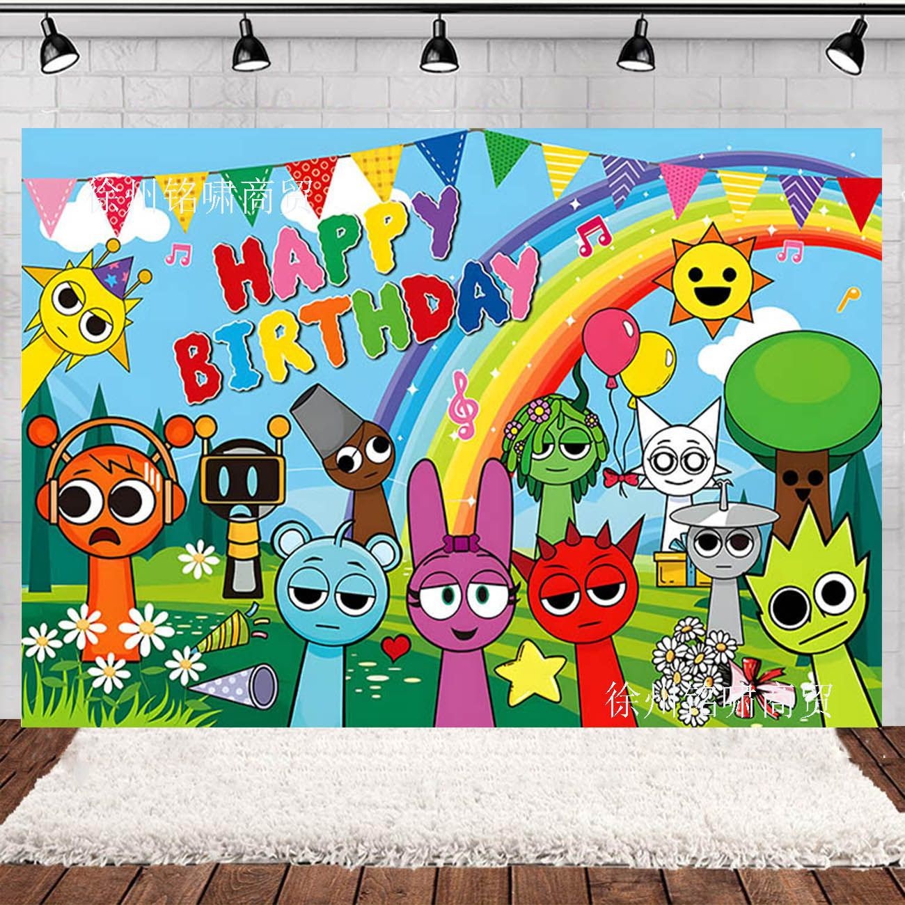 Buy Sprunki Backdrop Birthday Party Supplies Background Photo Banner ...