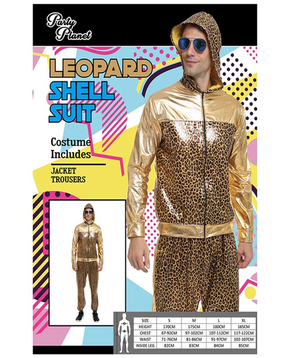 Buy 80s Leopard Shell Suit Mens Costume - MyDeal Australia
