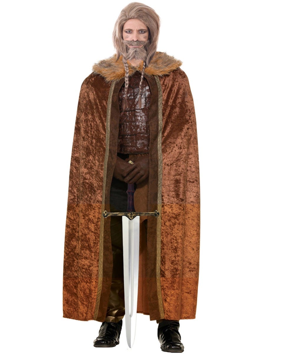Buy Brown Cape Costume Faux Fur Trim - MyDeal Australia