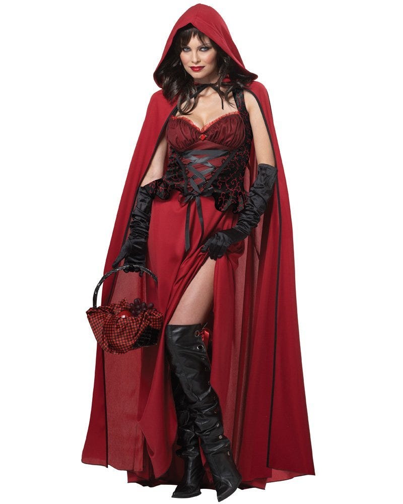 Buy Dark Red Little Riding Hood Gothic Womens Costume - MyDeal Australia