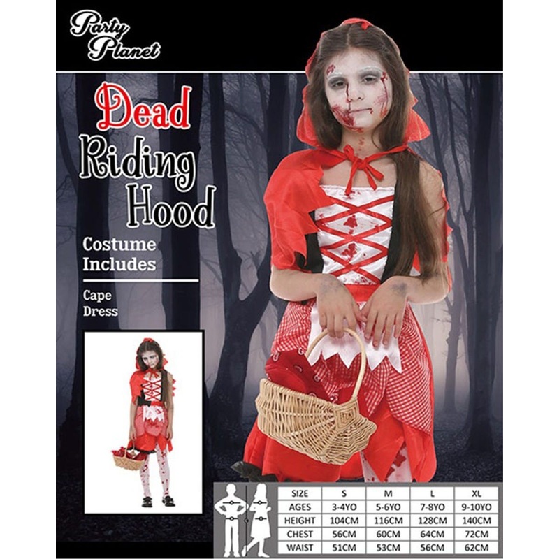 Buy Dead Riding Hood Zombie Girls Costume - MyDeal