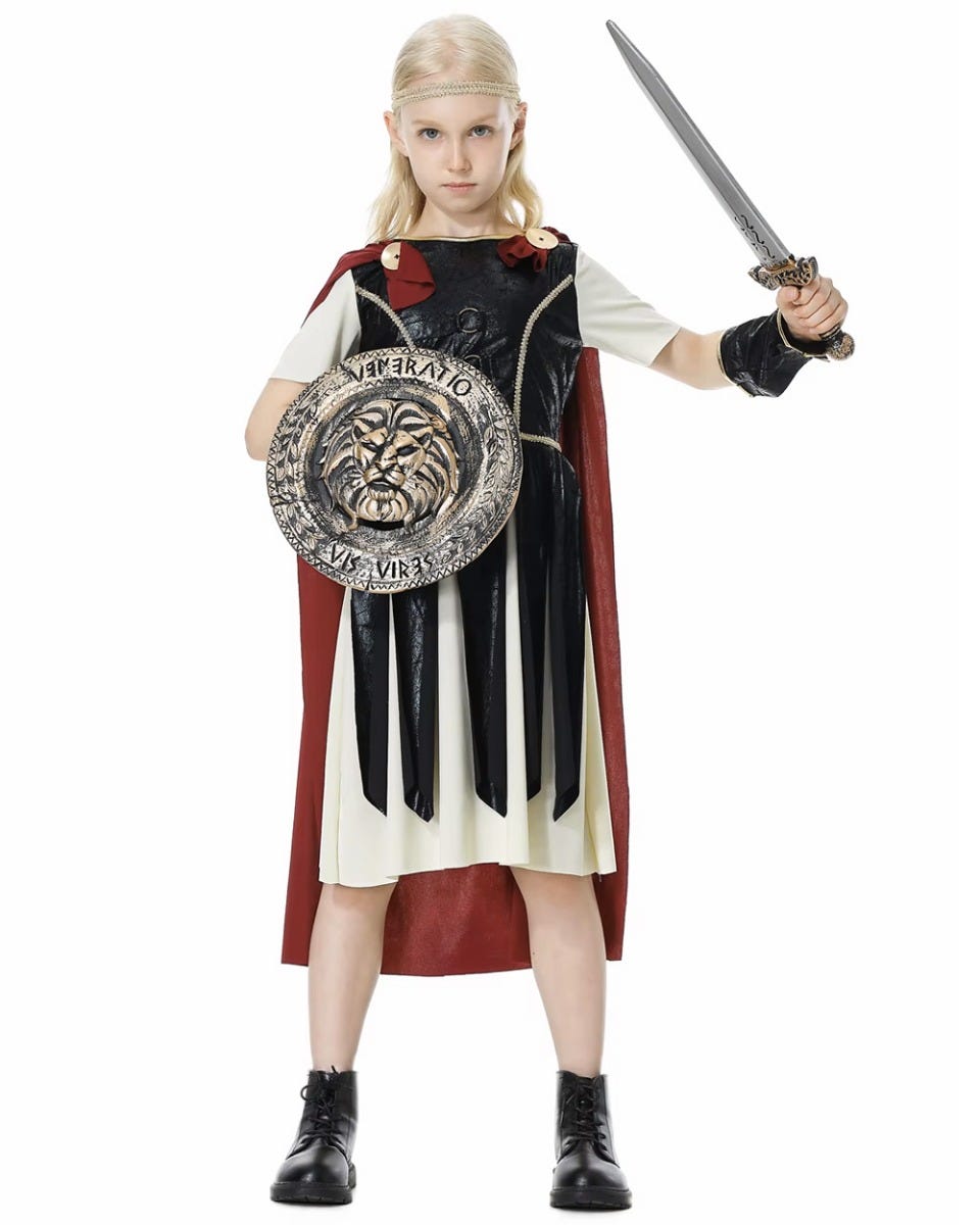 Buy Deluxe Gladiator Roman Girls Costume - MyDeal Australia