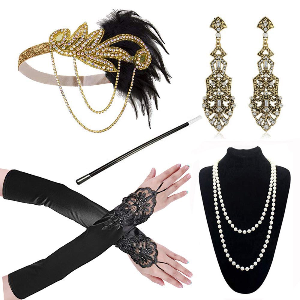 Buy Glitzy Flapper Gatsby 1920s Accessory Set - MyDeal Australia