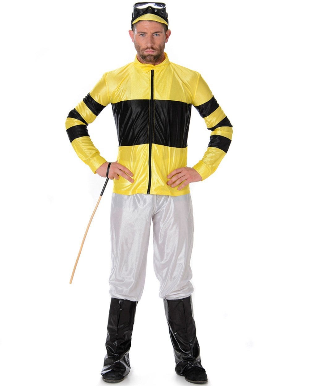 Buy Jockey Yellow Horse Rider Mens Costume - MyDeal Australia