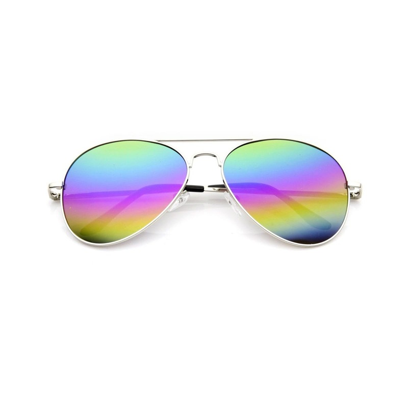 Buy Mardi Gras Rainbow Aviator Reflective Glasses Mydeal