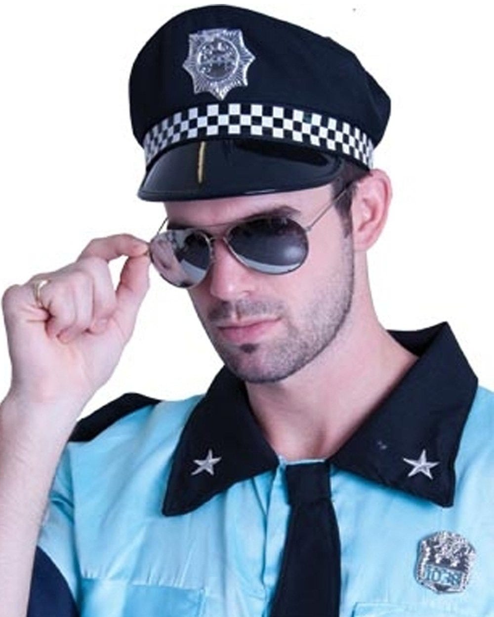Buy Police Hat with Check Fabric - MyDeal Australia