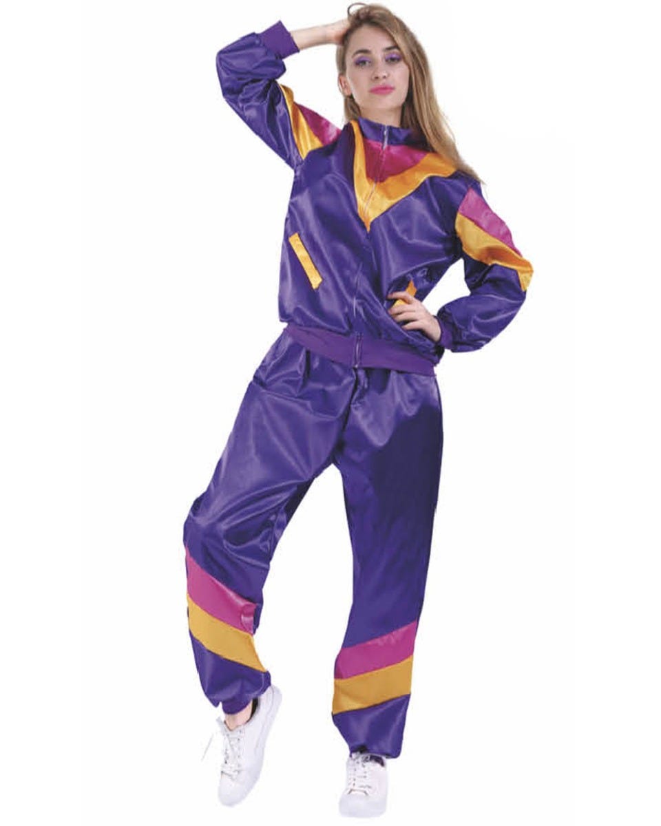 Buy Purple 80s Tracksuit Adult Costume - MyDeal Australia
