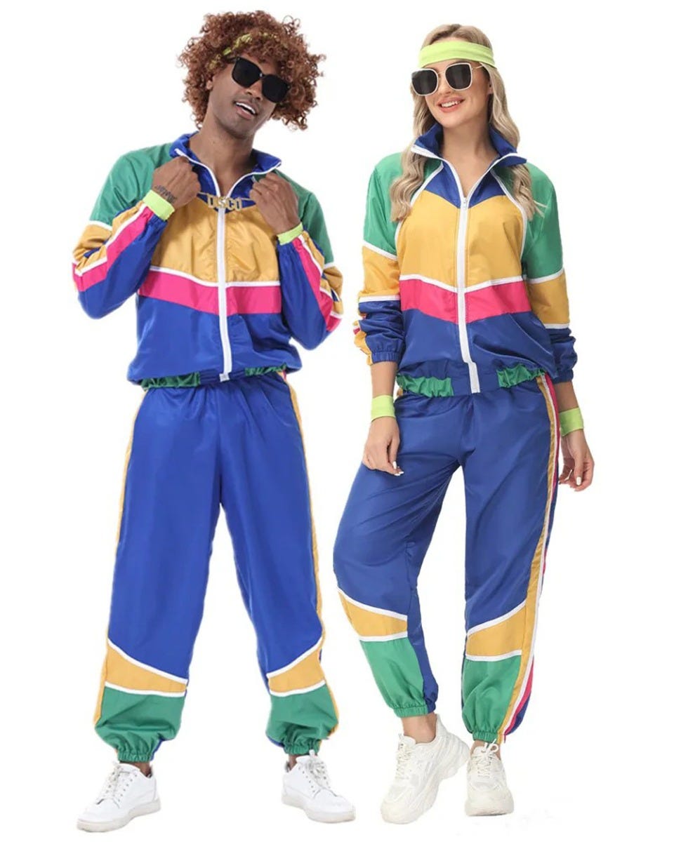 Buy Retro Couple Funky 80s Tracksuit Costume - MyDeal Australia