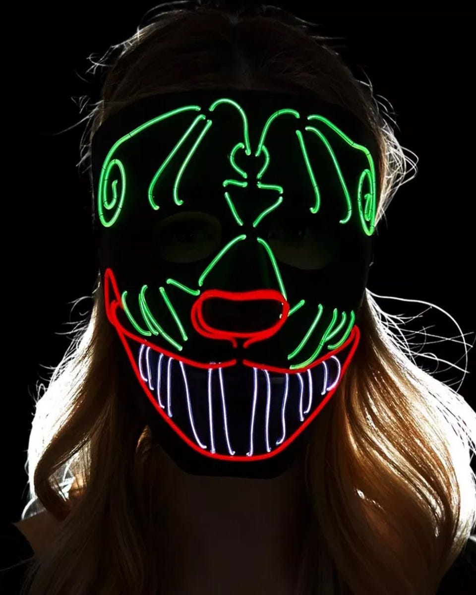 Buy Scary Clown Halloween Led Costume Mask - MyDeal Australia