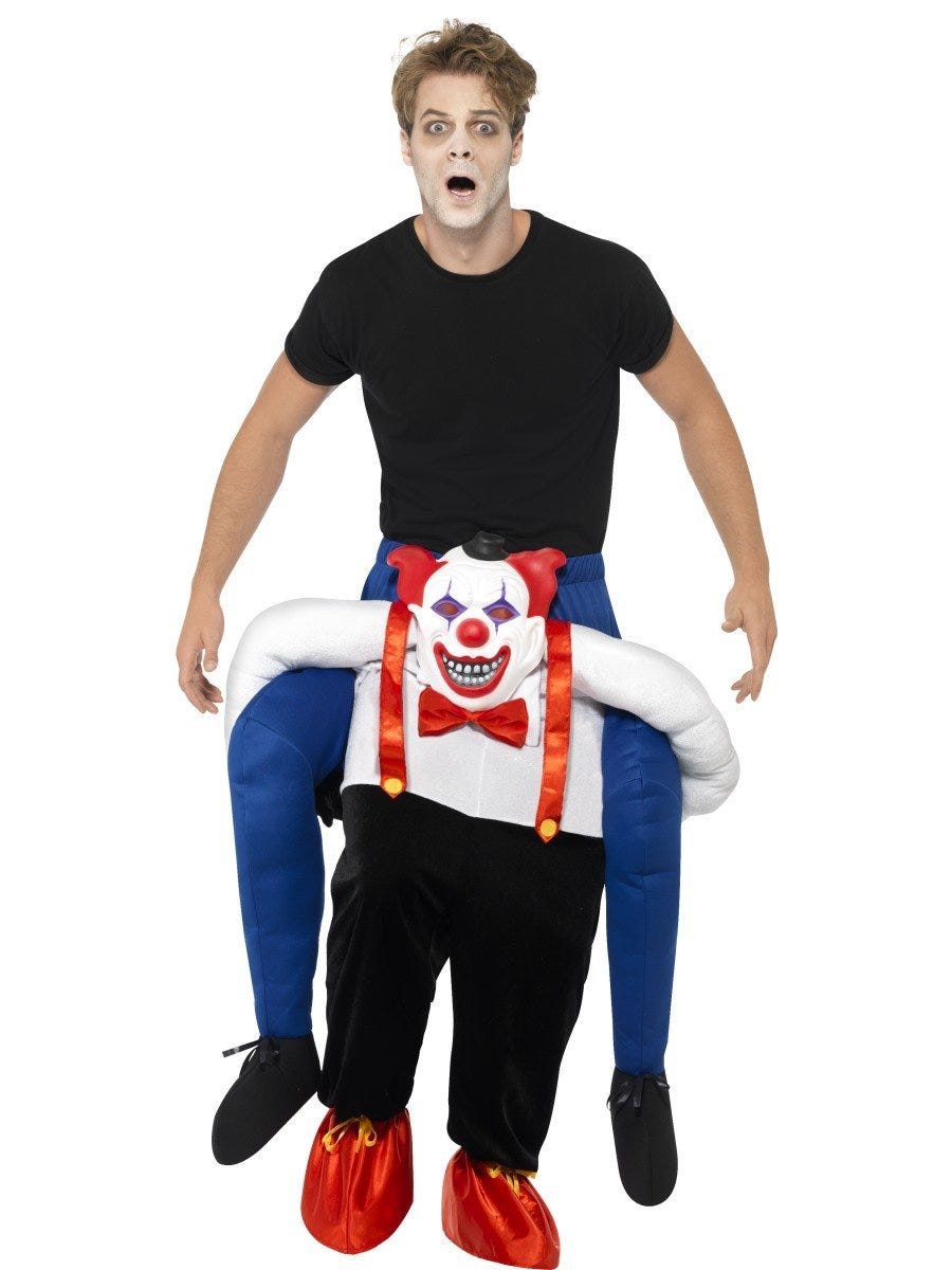Buy Sinister Clown Piggy Back Halloween Mens Costume - MyDeal Australia