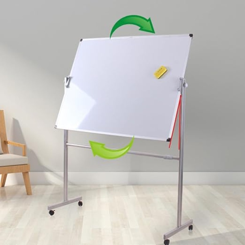 Buy White Board Mobile Double-Sided Magnetic Whiteboard with Stand ...