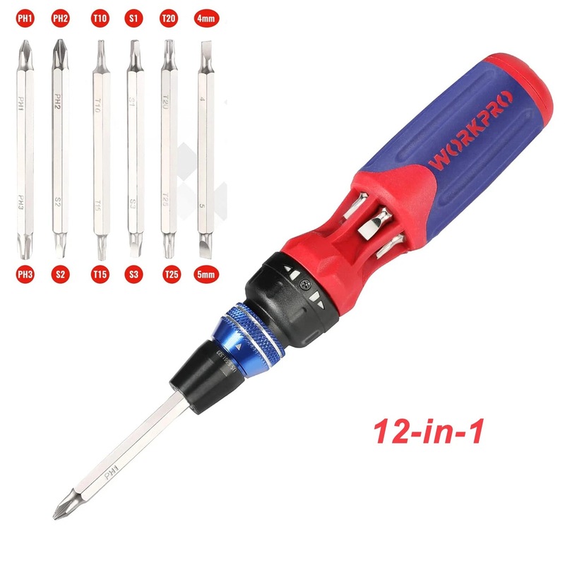 Buy Workpro 12-In-1 Quick-Load Ratcheting Screwdriver Set WP221063 - MyDeal