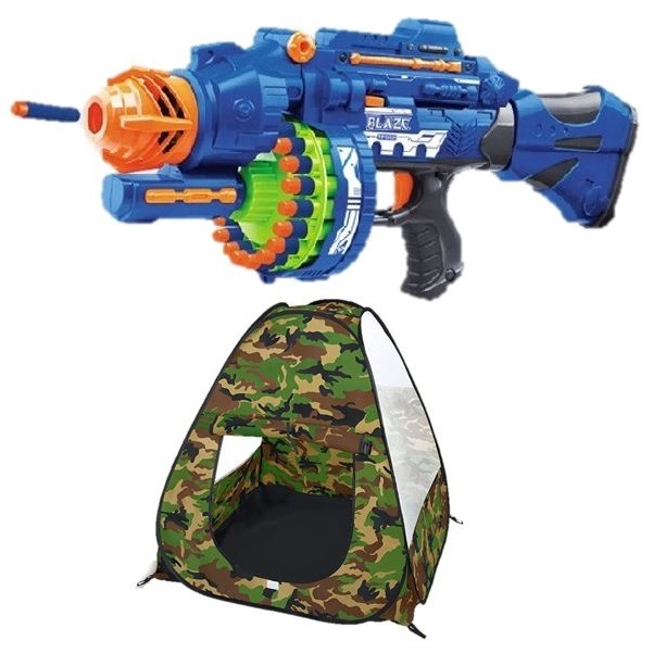 Buy Blaze Storm Electric Toy Gun + Army Tent - MyDeal Australia