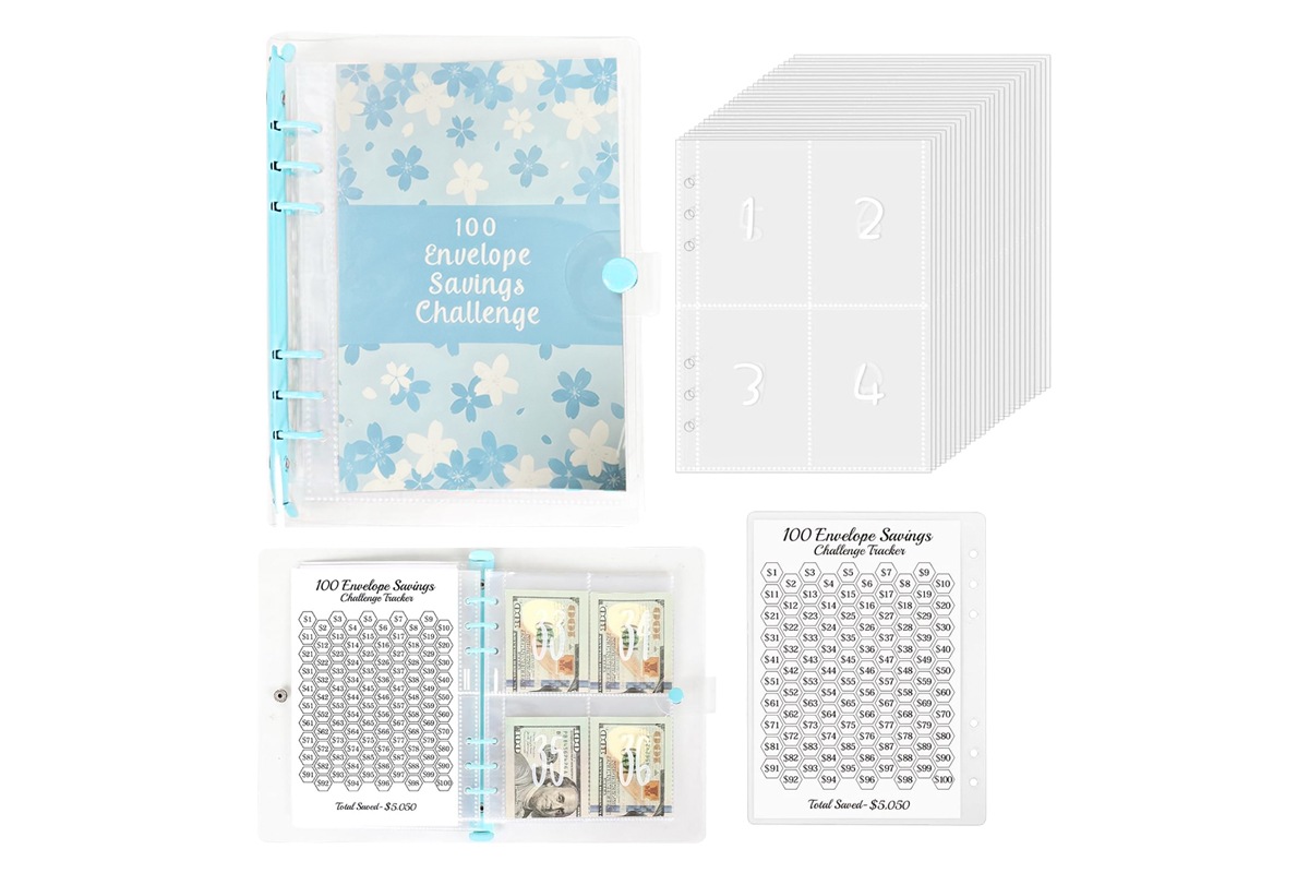 Buy 100 Envelopes Planner Notebook Money Saving Challenge Binder for ...