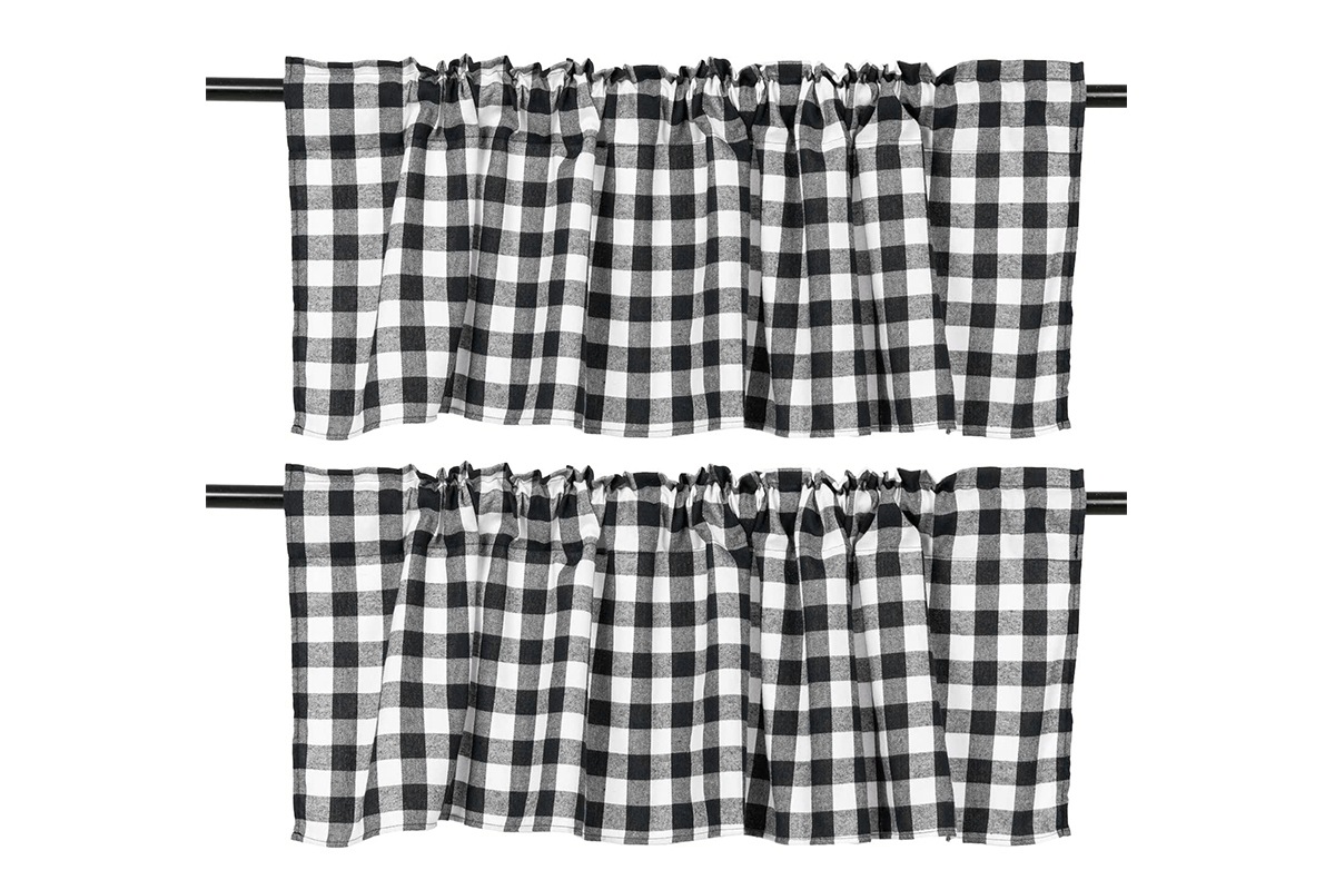 Buy 2 Pack Buffalo Check Plaid Window Valances Farmhouse Design Window ...