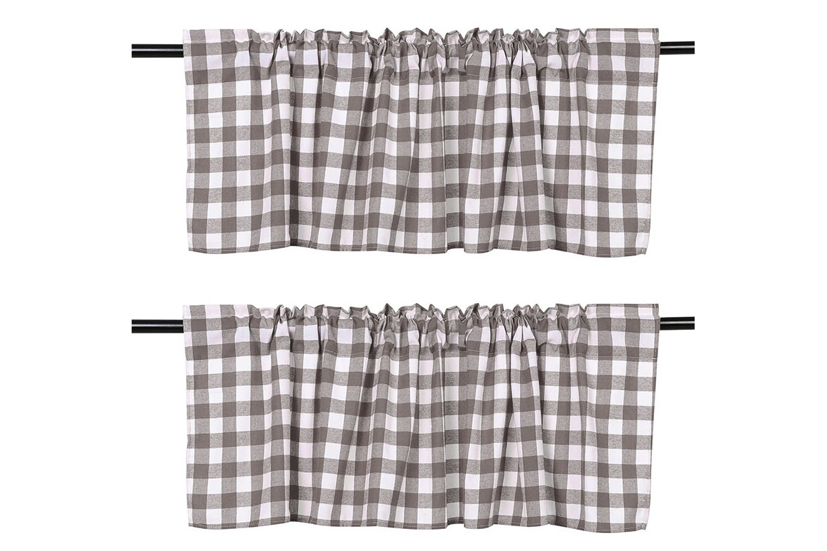 Buy 2 Pack Buffalo Check Plaid Window Valances Farmhouse Design Window ...