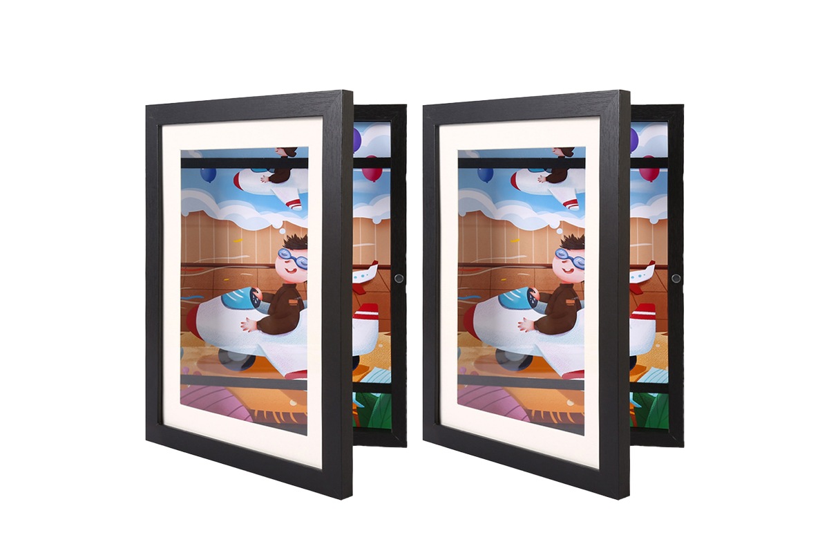 Buy 2pcs Kids Art Frame Front Opening Kids Artwork Display Storage ...