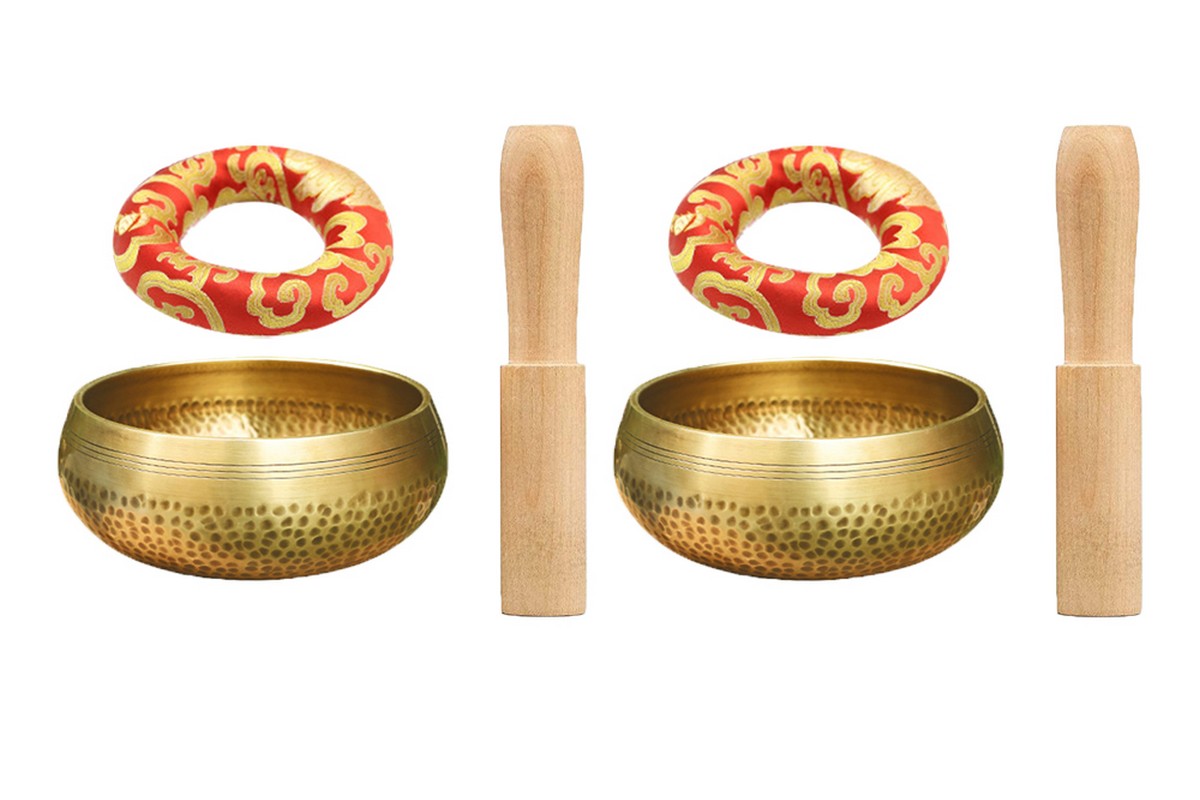 Buy 2Pcs Tibetan Singing Bowl Set Hand Hammered Meditation Sound Bowl ...