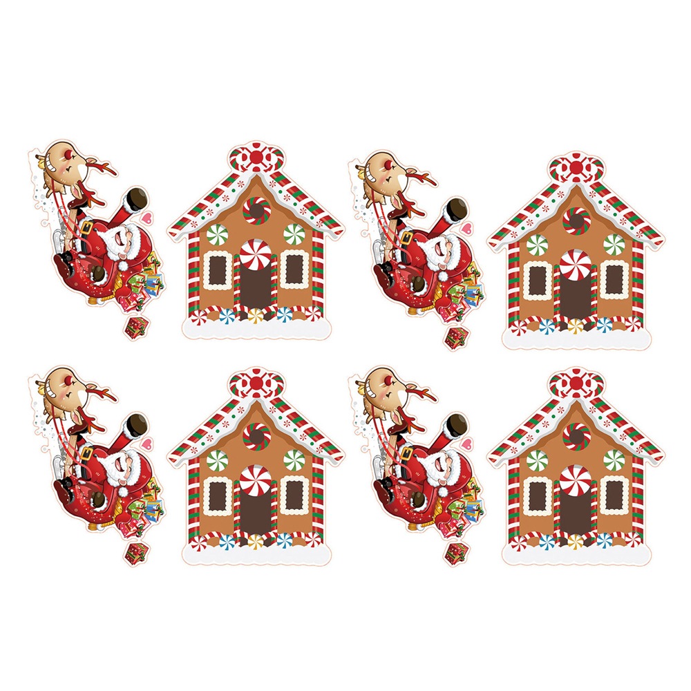 Buy 4Pcs Removable Reusable Christmas Decorations Window Clings ...
