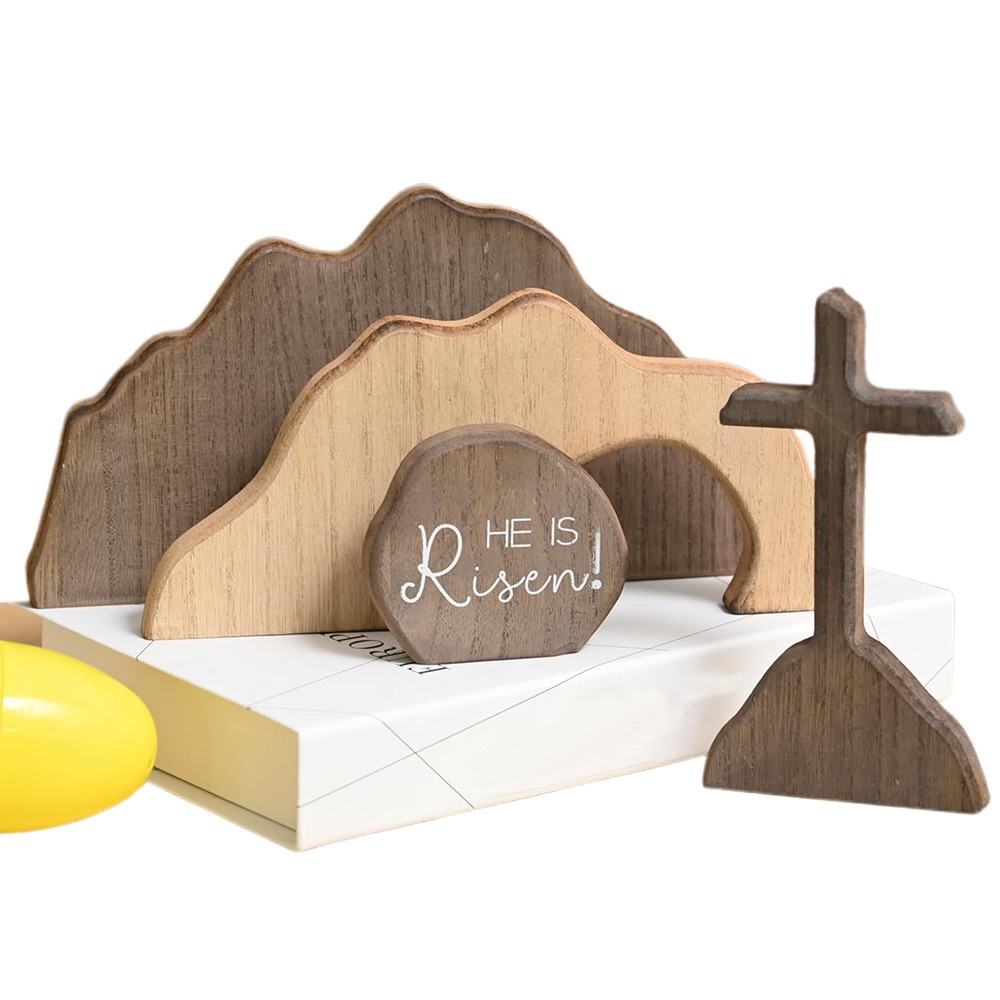Buy Empty Tomb Easter Scene And Cross Decoration Wood Easter ...