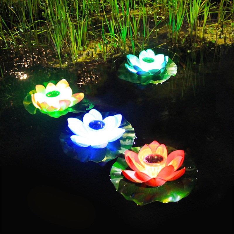 Buy Floating Solar Pool Lights 4Pcs Floating Solar Lotus Flower Light ...