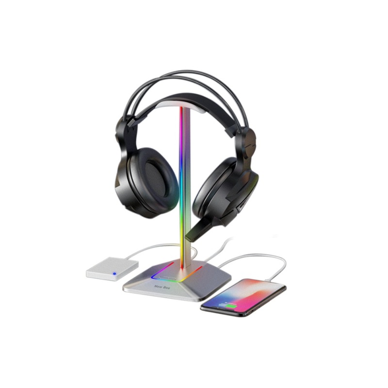 Buy RGB Headphone Stand with Charging Port Desk Gaming Headset Stand ...