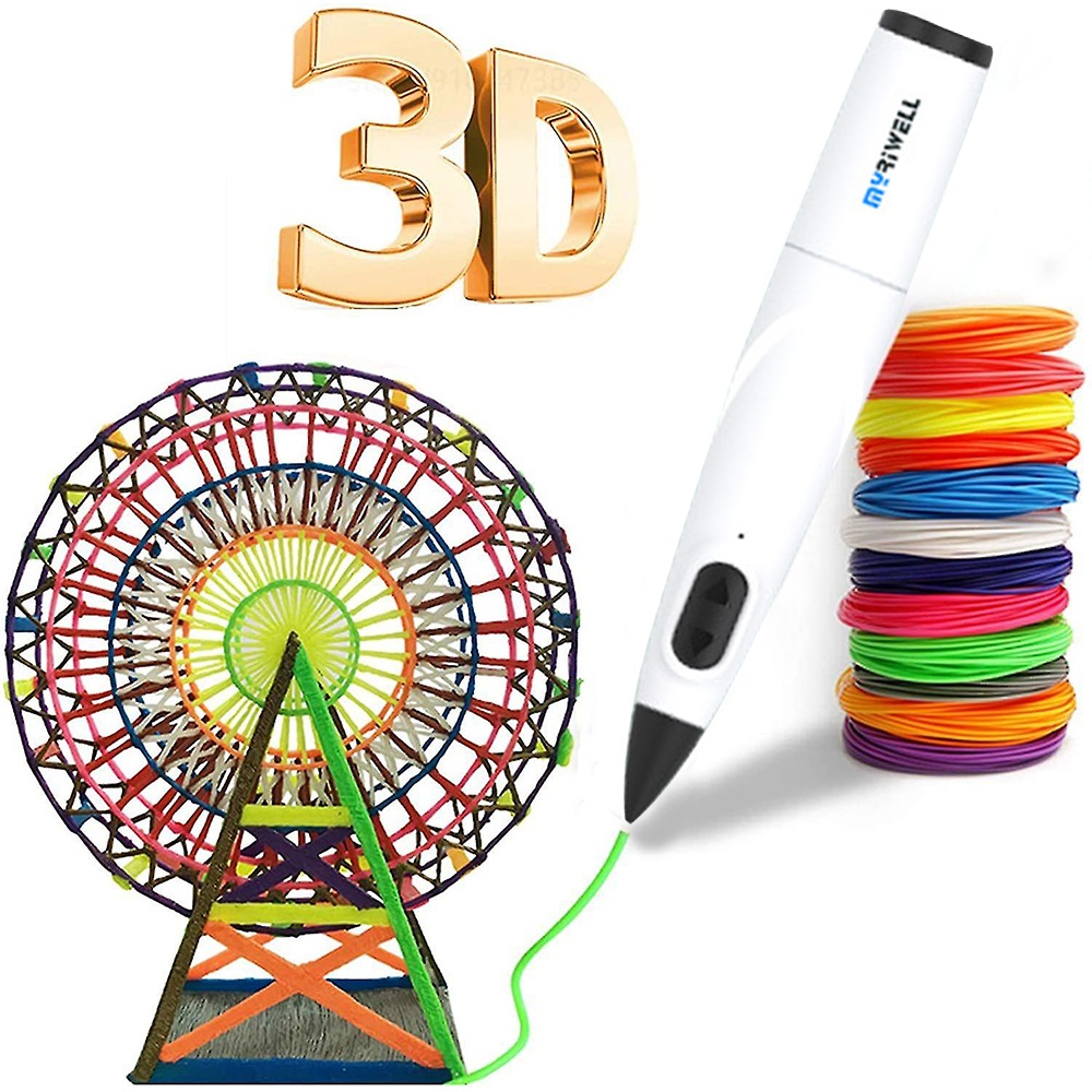 Buy 3D Printing Pen Toy with 12 PCL Filaments DIY Crafting Doodle ...