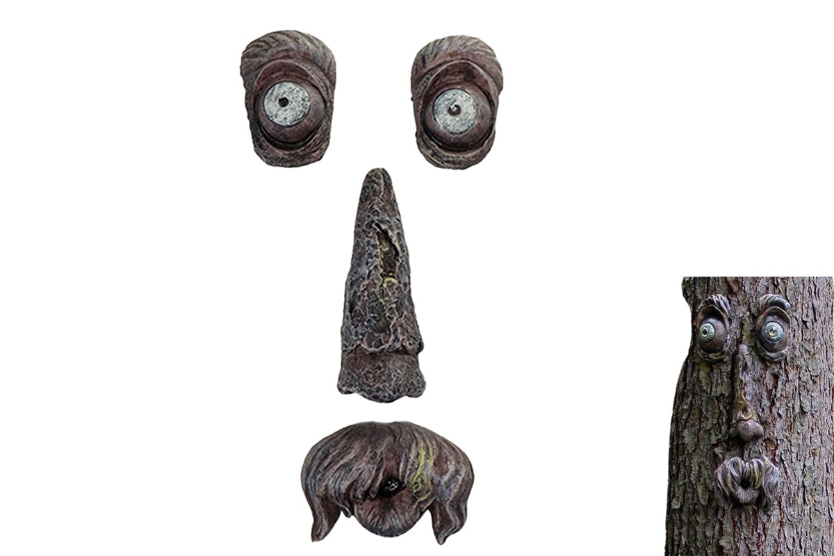 Buy Tree Face Statues Outdoor Bark Ghost Face Decoration Funny Old Man ...