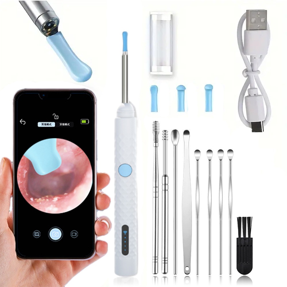 Buy Visual Ear Wax Removal Kit Wireless Ear Camera Otoscope with Lights ...