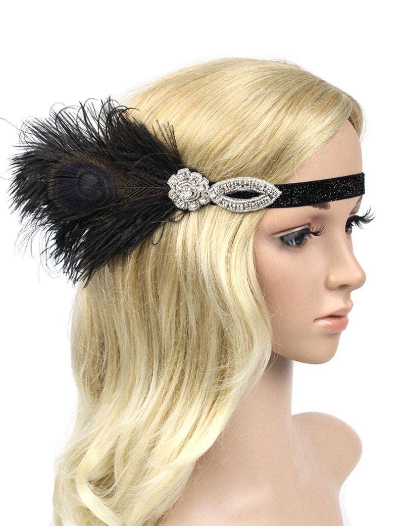 Buy 1920s Red Feather Vintage Bridal Great Gatsby Flapper Headpiece ...
