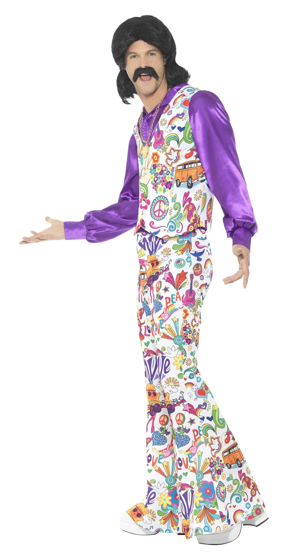 Buy 60s Peace Disco 70s Hippy Hippie Dance Groovy Retro Costume ...