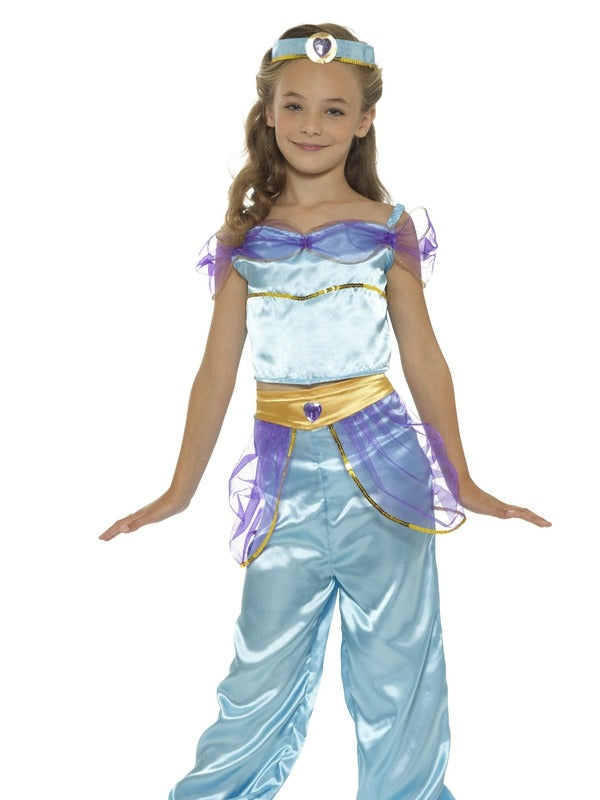 Buy Girls Arabian Genie Aladdin Belly Costume Princess Jasmine ...