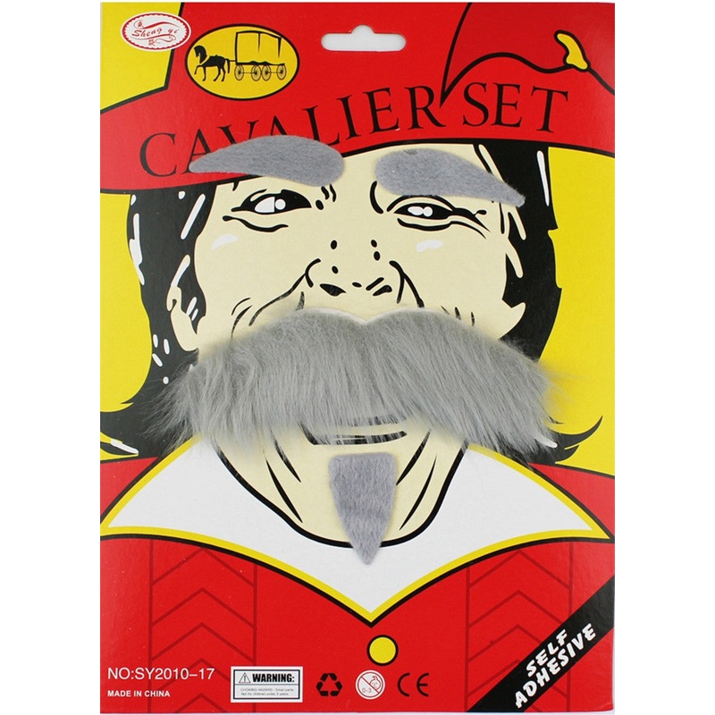 Buy Grey fake mustache disguise - MyDeal