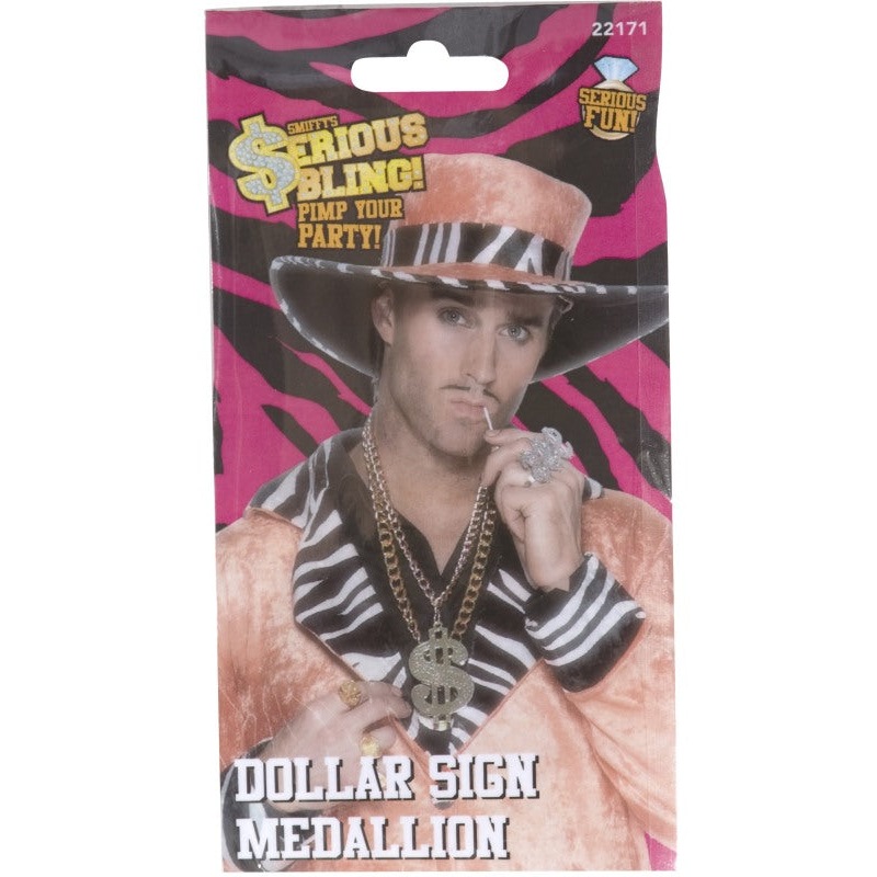 Buy Large Dollar Sign Medallion 1970's Disco Pimp Gangster Chain ...