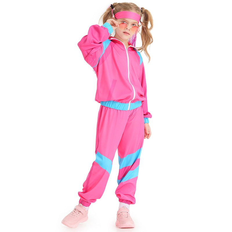 Buy Pink Unisex 1980s Shell Suit Tracksuit - MyDeal