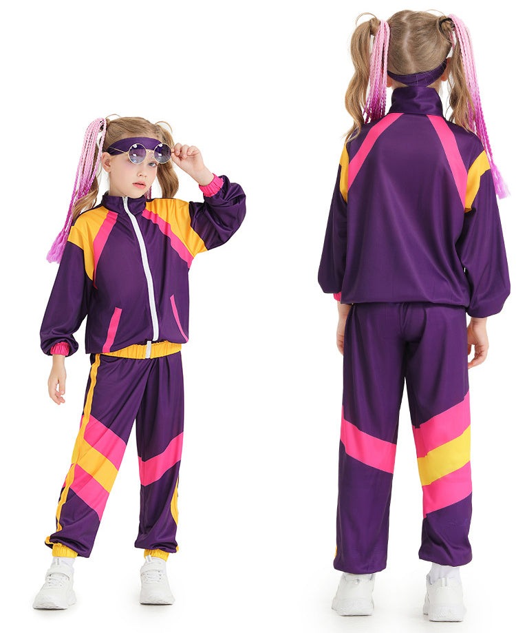 Buy Purple Unisex 1980s Shell Suit Tracksuit - MyDeal Australia