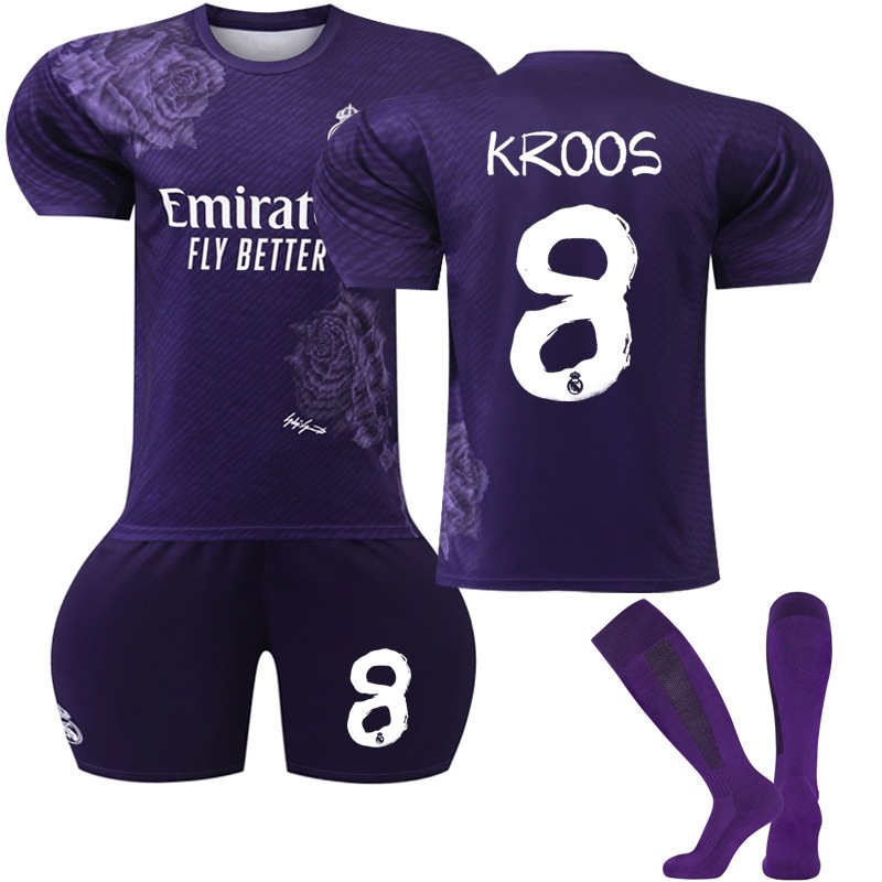 Buy 24-25 Real Madrid Y3 Purple Joint Soccer Jersey Set No.8 KROOS ...