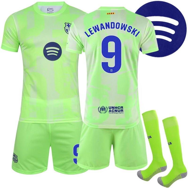 Buy 2425 Barcelona Second Away New Football Uniform Jersey Set No.9 ...