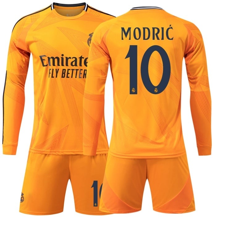 Buy 2425 Real Madrid Away No.10 MODRIC Orange Football Jersey Long ...