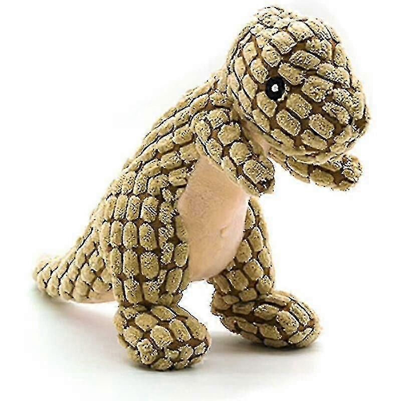 Buy 3511cm Brown Plush Dinosaur Chew Toy for Small & Medium Puppies ...