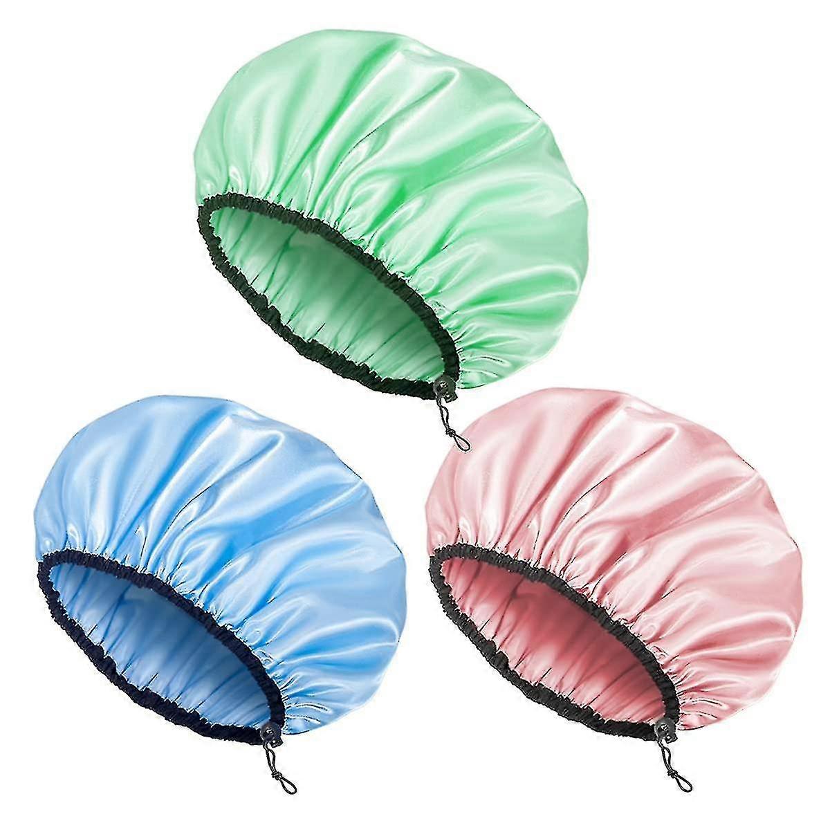 Buy Shower Cap For Women,reusable Shower Caps,waterproof Satin Exterior ...