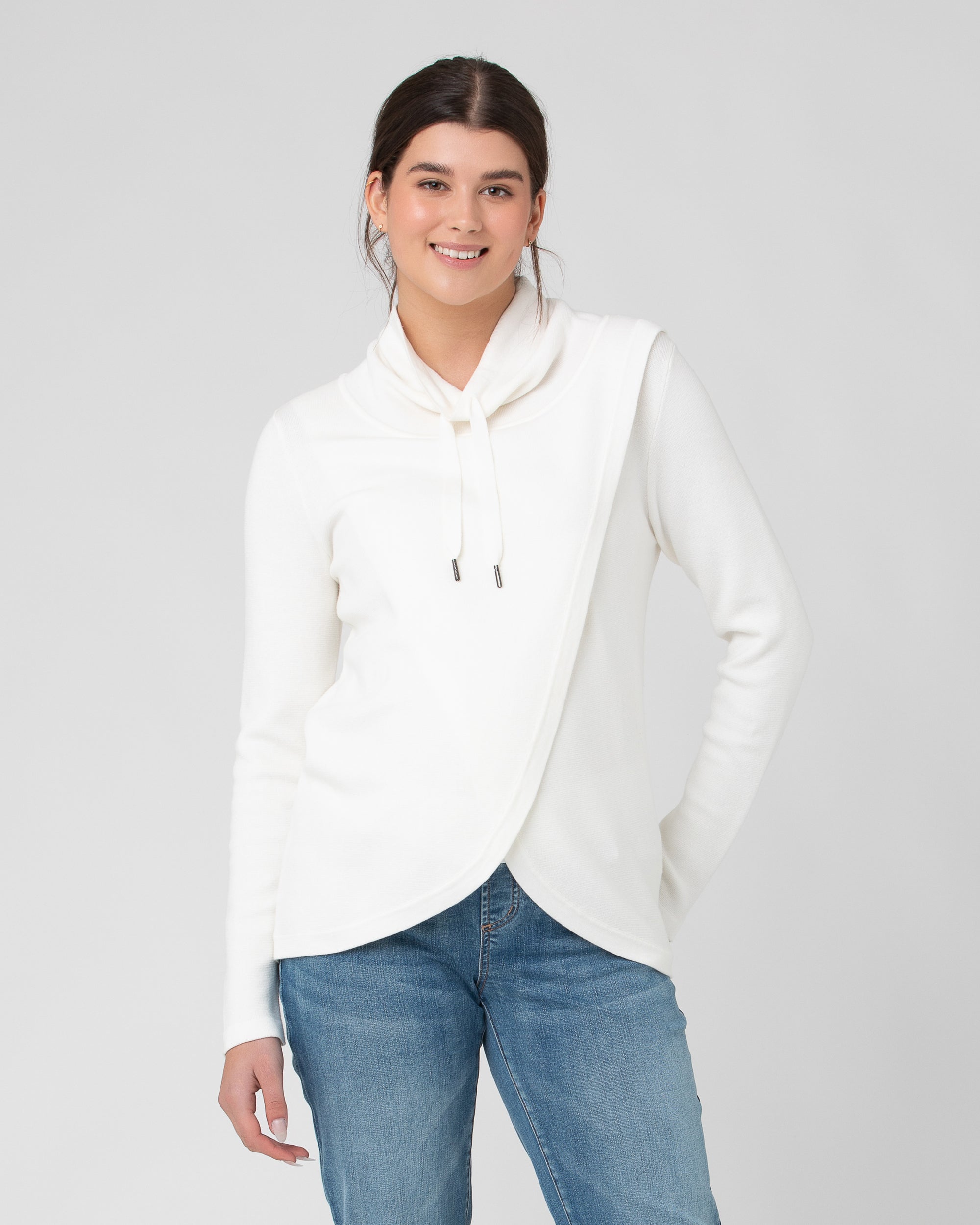Buy Cassie Cross Over Nursing Knit Off White - MyDeal Australia