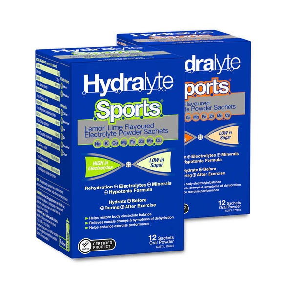 Buy Hydralyte Sports Electrolyte Powder - 12 Sachets - MyDeal Australia